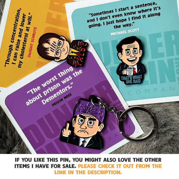 The office Michael Scott (PRISON MIKE) Keychain / The office TV Series ...